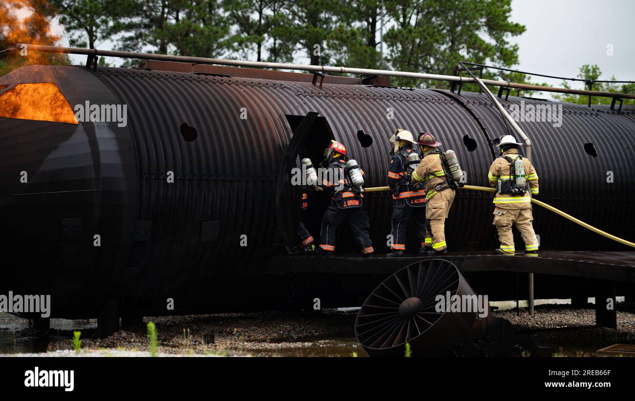 U.S. Air Force Fire & Emergency Services Airmen assigned to the 20th ...