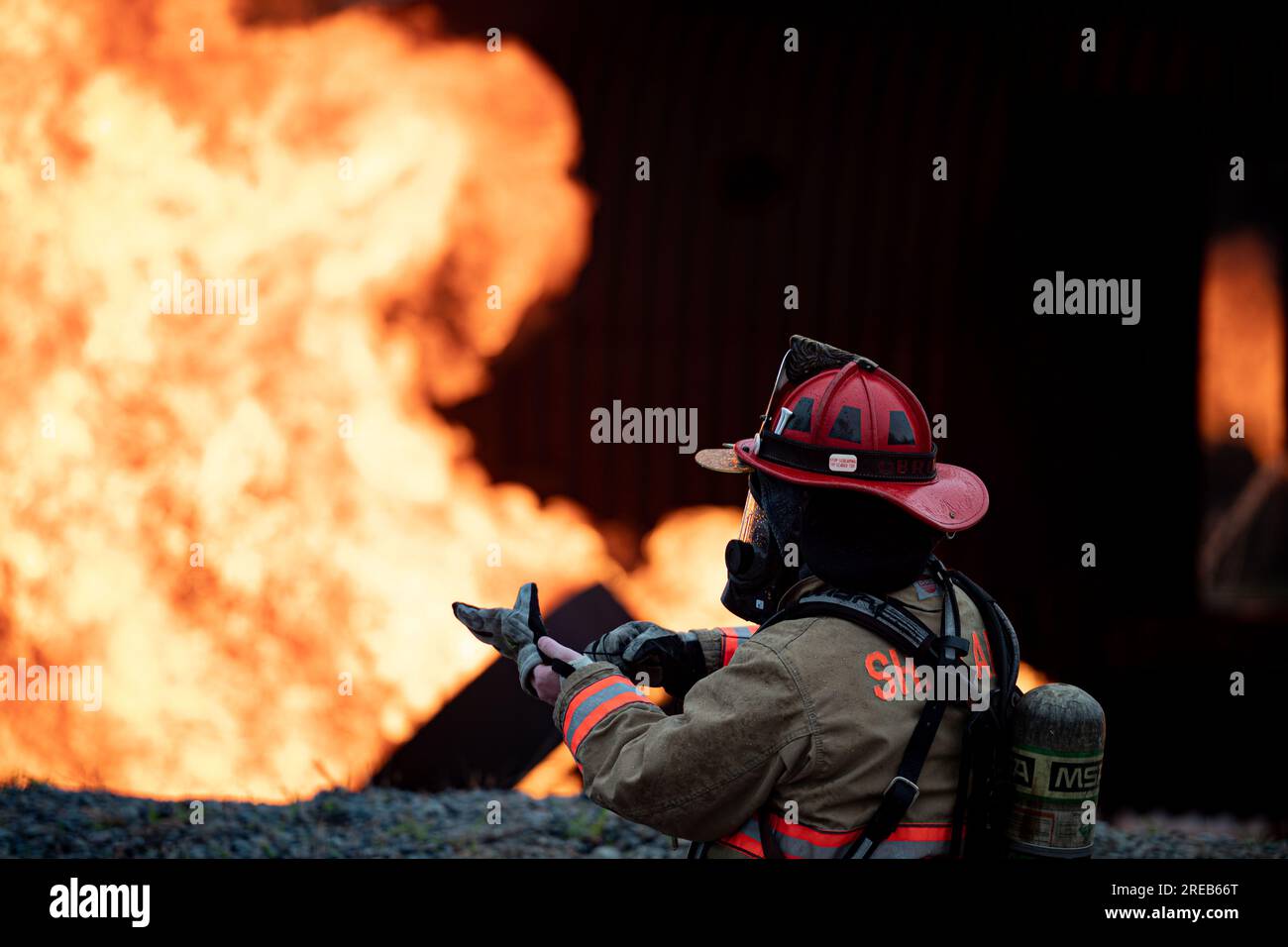 A South Carolina Fire Academy instructor takes part in an aircraft live ...