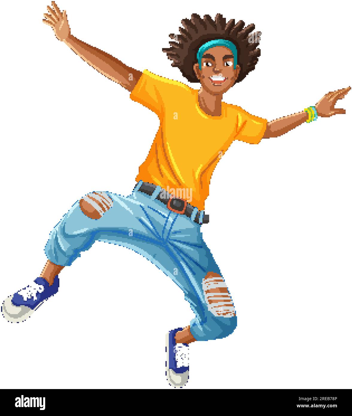 Black African American Man Cartoon Character with Afro Hair ...