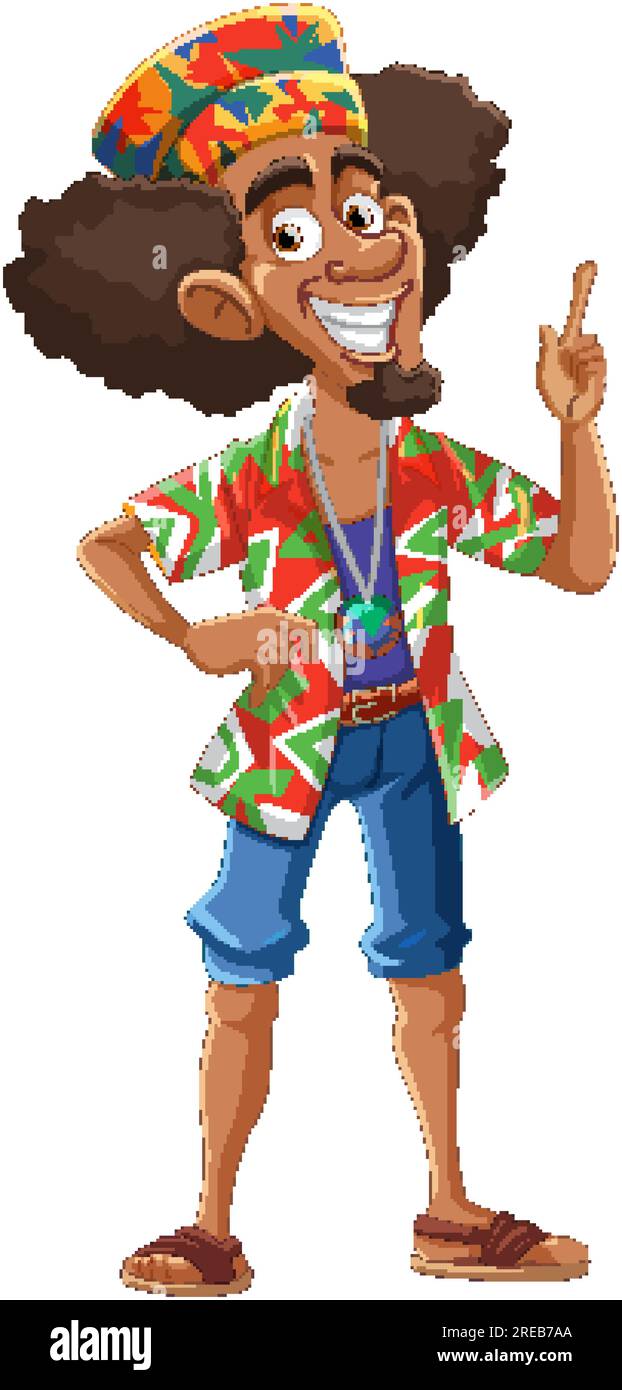 A Man with Afro Hairstyle Vector illustration Stock Vector Image & Art ...