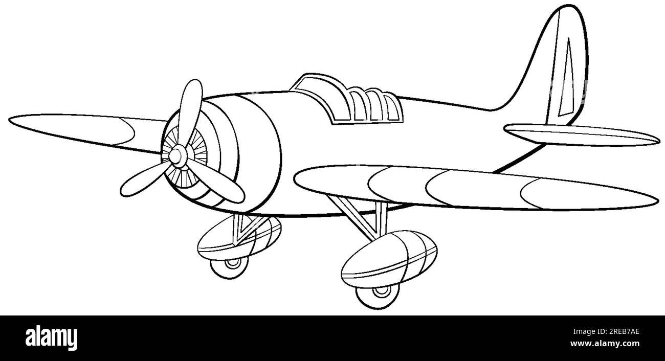 Vector cartoon illustration of a classic vintage aircraft Stock Vector ...