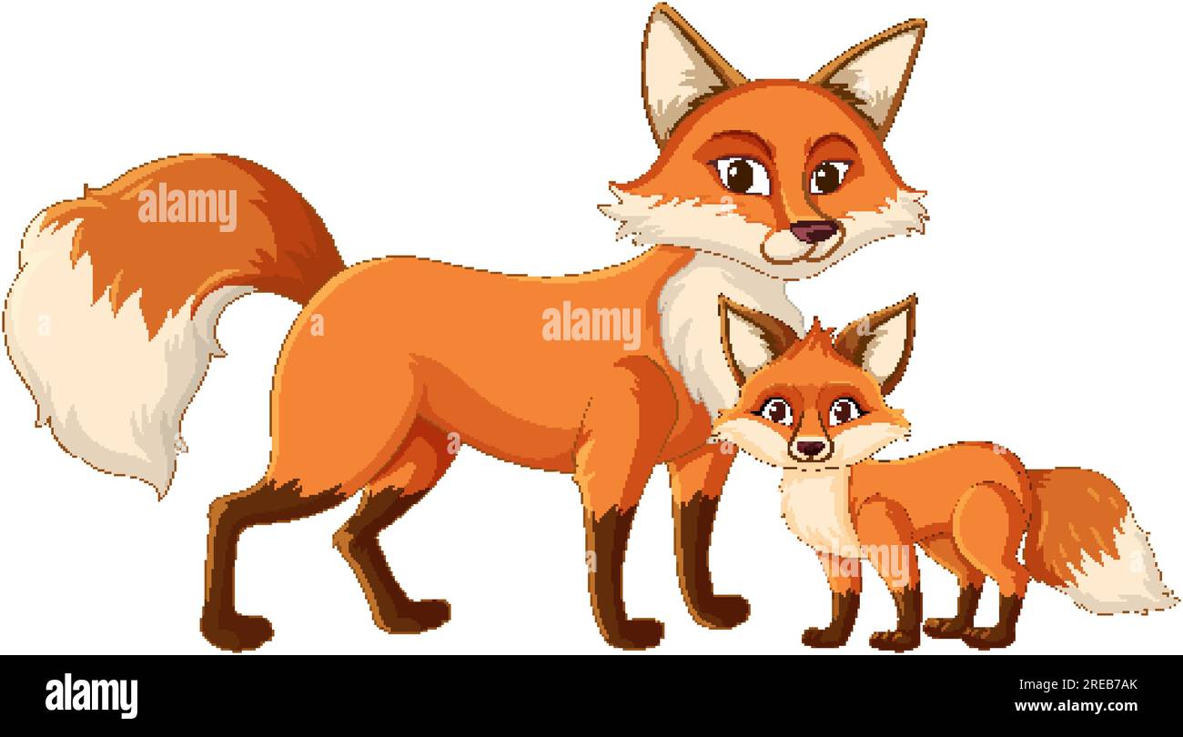 Cute red fox cartoon isolated illustration Stock Vector Image & Art - Alamy