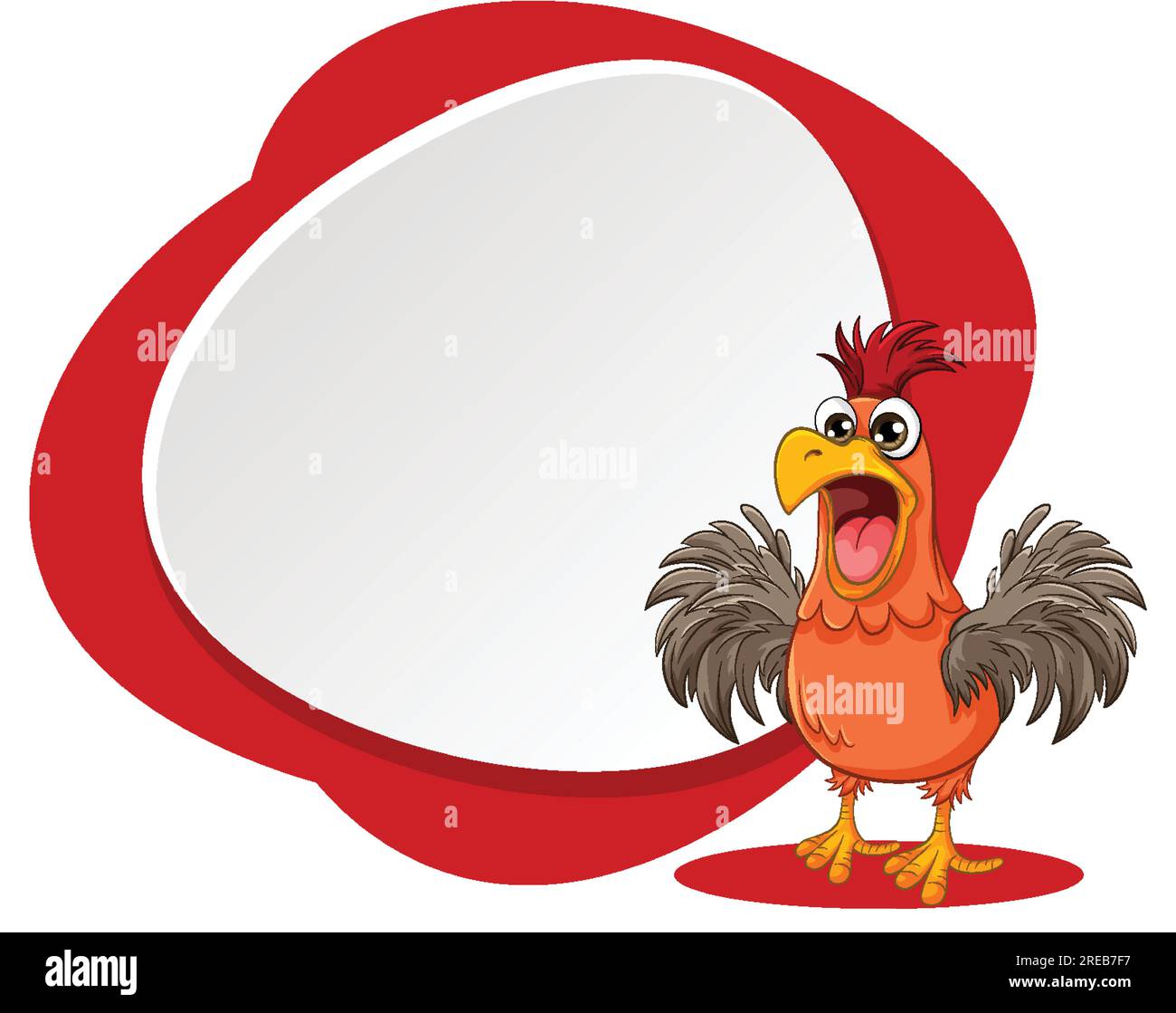 A vector cartoon illustration of a shocked chicken Stock Vector Image ...