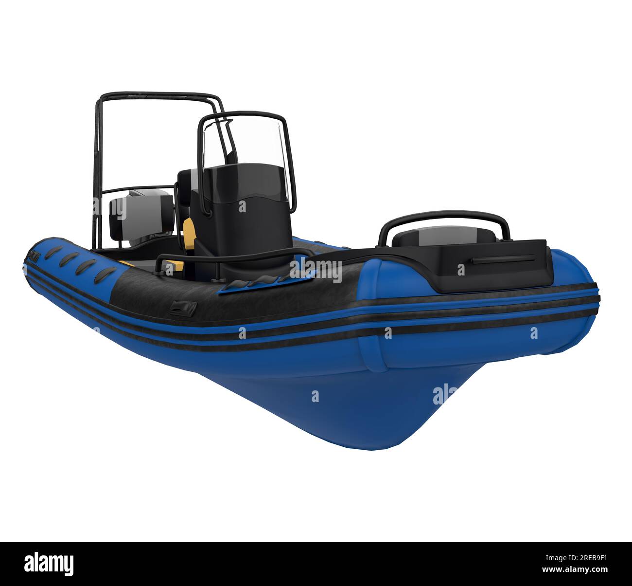 Inflatable Motor Boat Isolated Stock Photo - Alamy