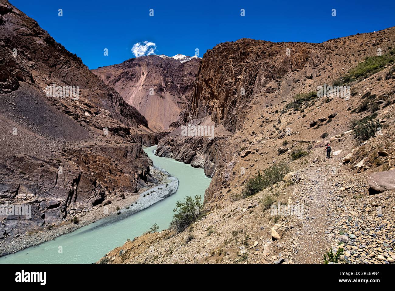 Trekking to Zanskar along the Tsarab Chu River, Ladakh, India Stock ...
