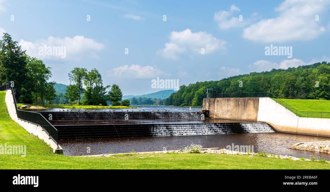 The spillway from the dam in Chapman State Park in Clarendon ...