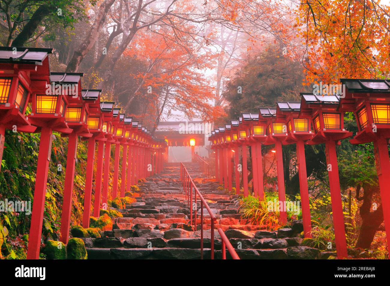 Kibune Shrine in autumn leaves Stock Photo - Alamy