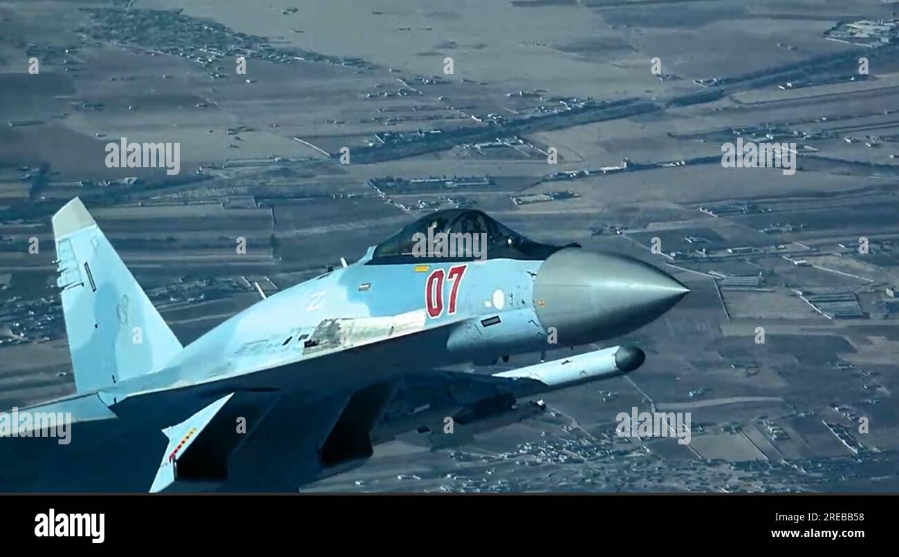 Syrian Arab Republic. 25th July, 2023. A Russian SU-35 fighter flies ...