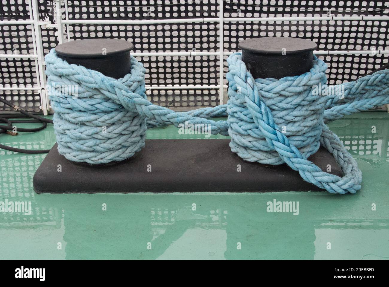 Nylon rope on board a ship Stock Photo - Alamy