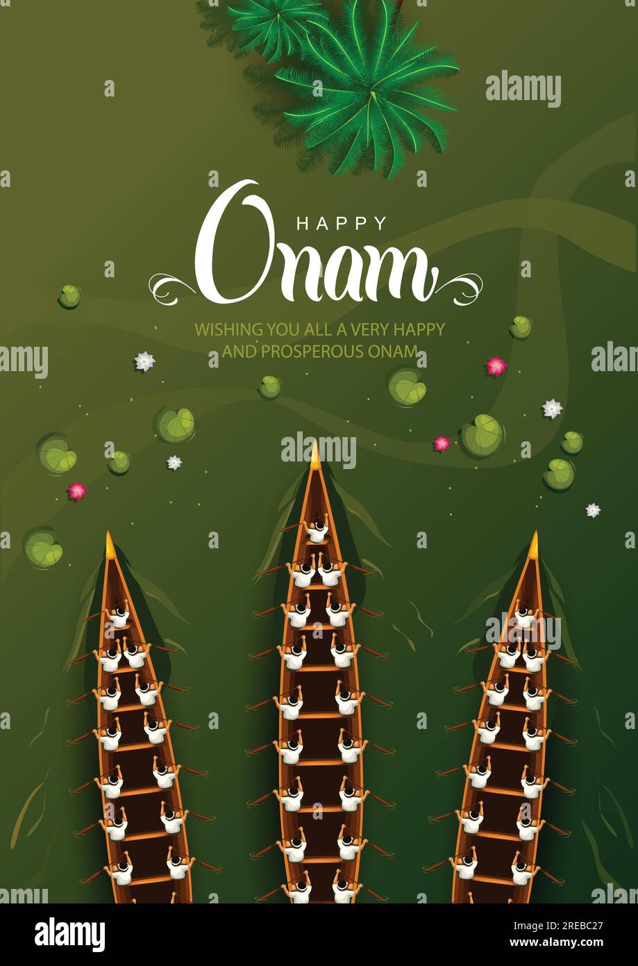 happy Onam celebration with abstract vector illustration design of ...