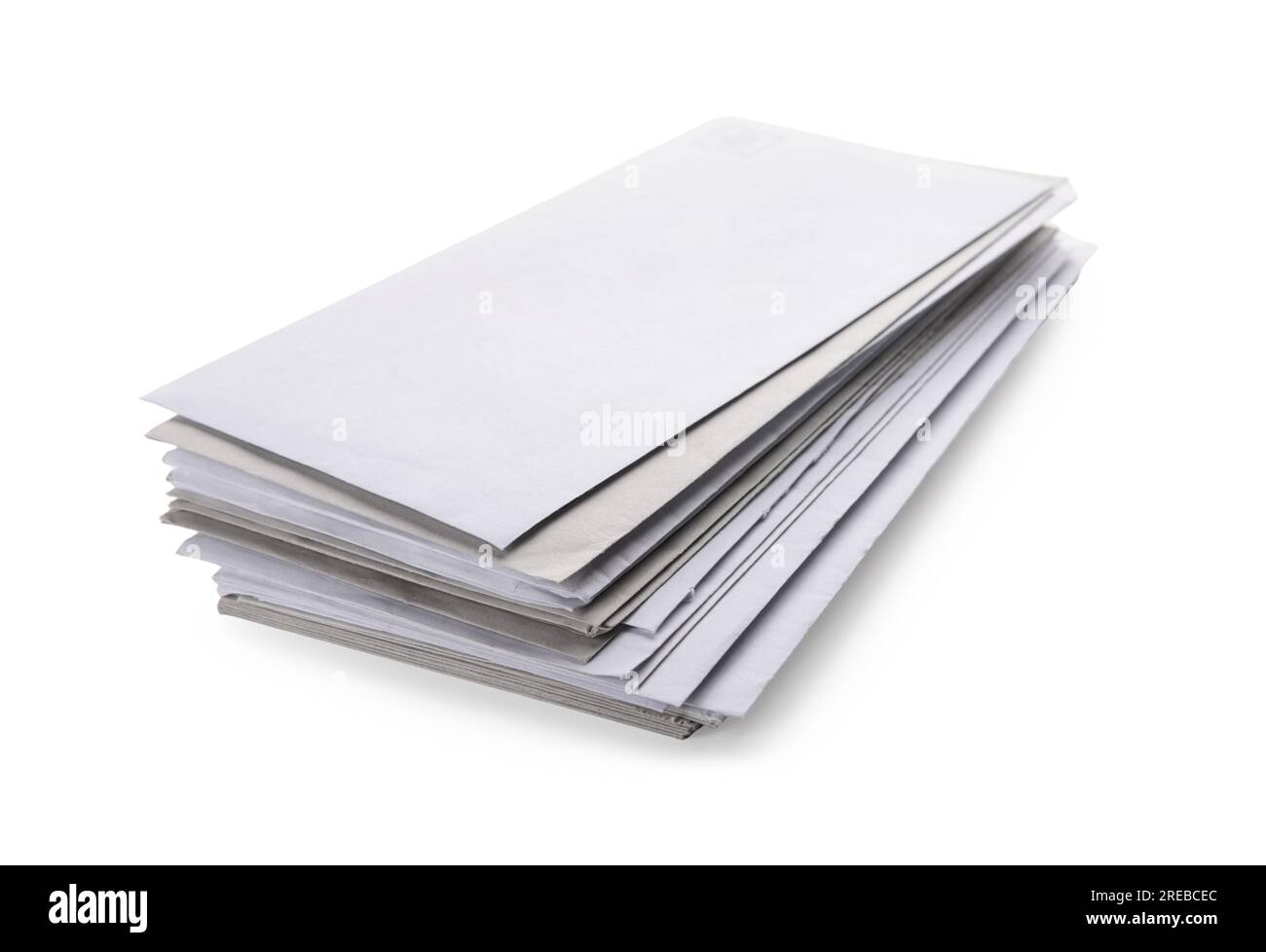 Stack of letters on white background Stock Photo - Alamy