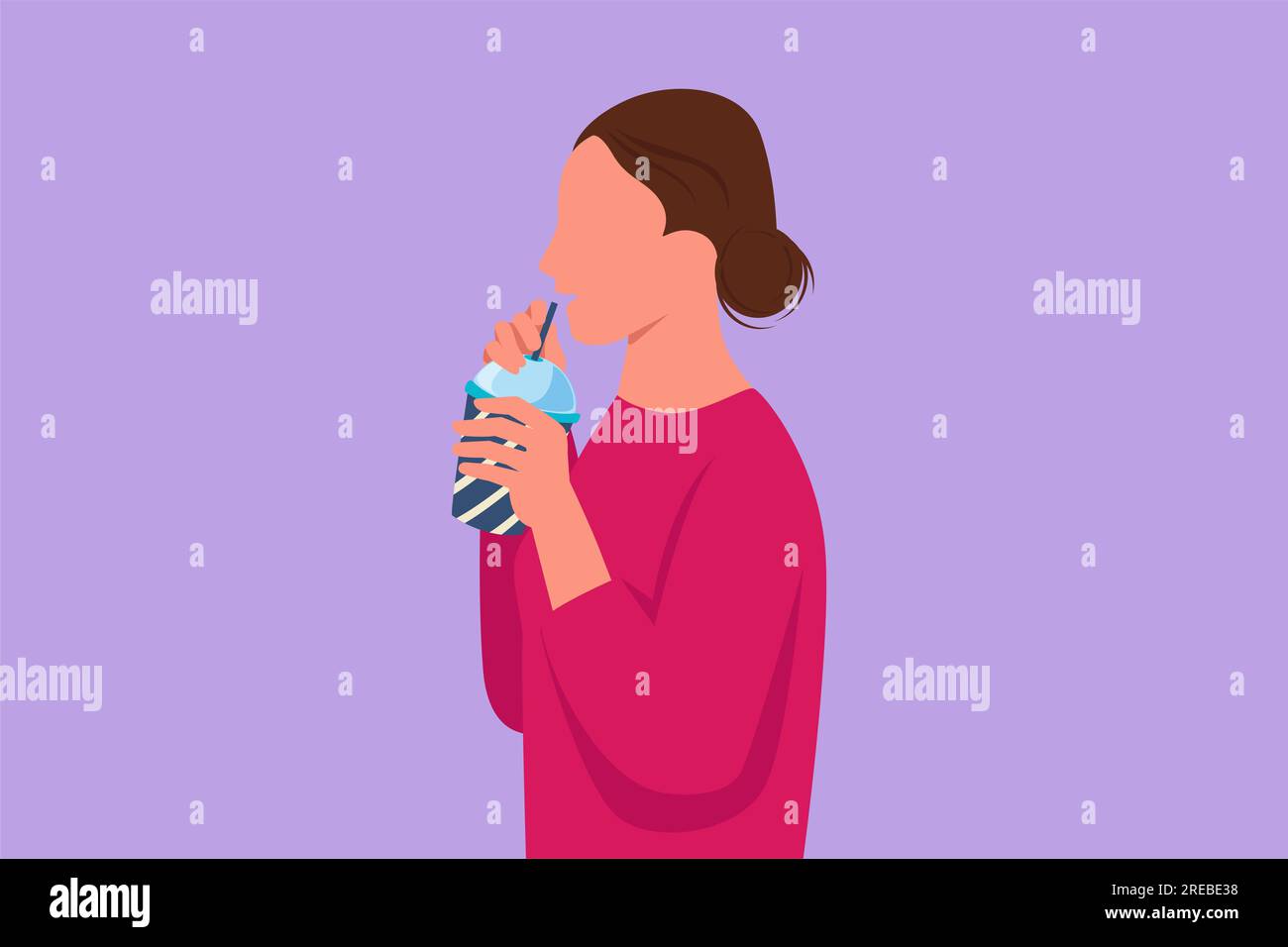 Water glass straw drawing vector hi-res stock photography and images ...