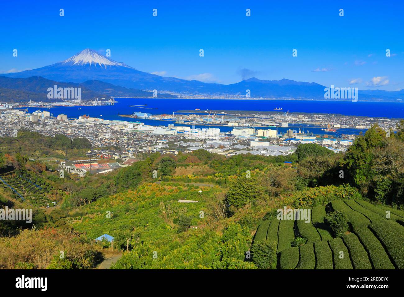 Mt. Fuji and Shimizu Port Stock Photo - Alamy