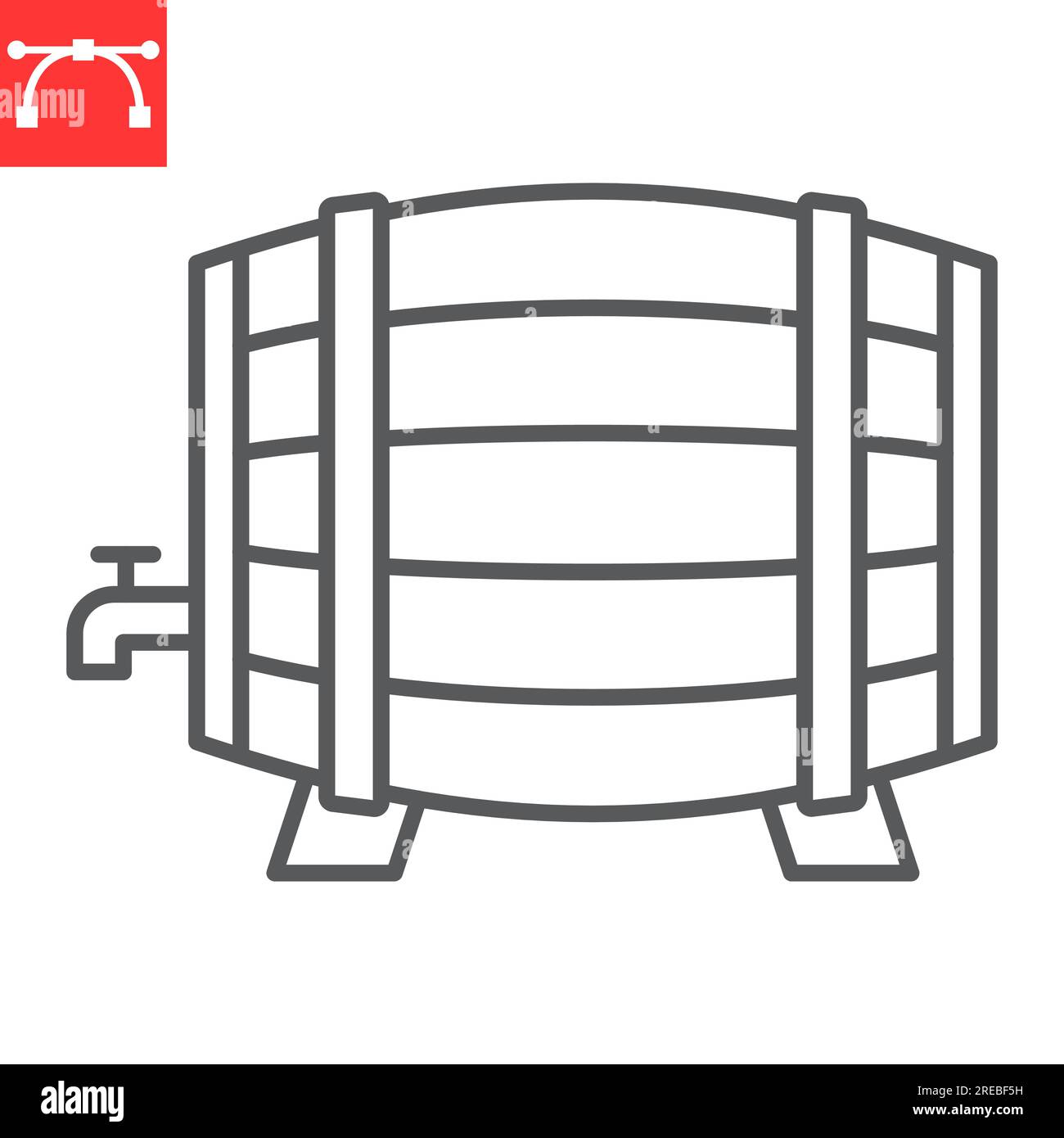 Beer barrel line icon, oktoberfest and alcohol, keg beer vector icon ...