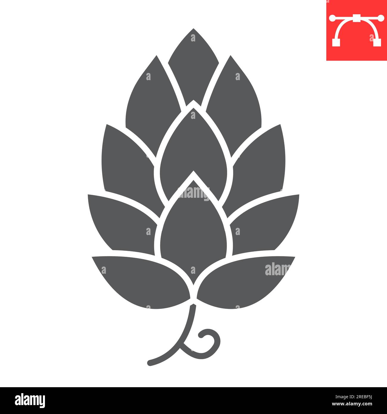 Hop glyph icon, oktoberfest and agriculture, beer hops vector icon, hop ...