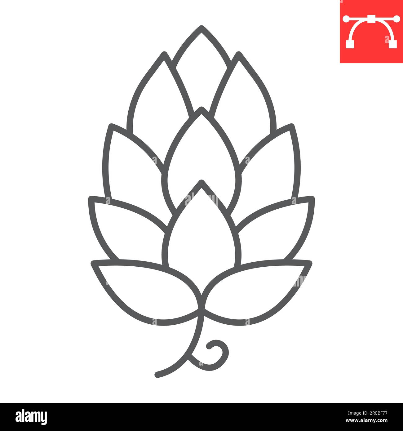 Hop line icon, oktoberfest and agriculture, beer hops vector icon, hop ...