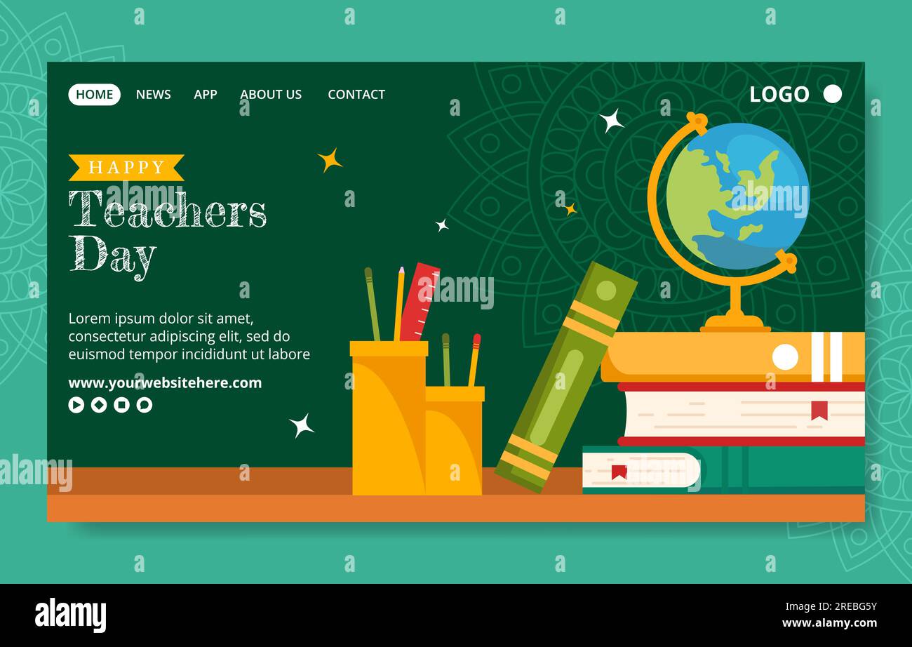 Teacher Day in India Social Media Landing Page Cartoon Hand Drawn ...