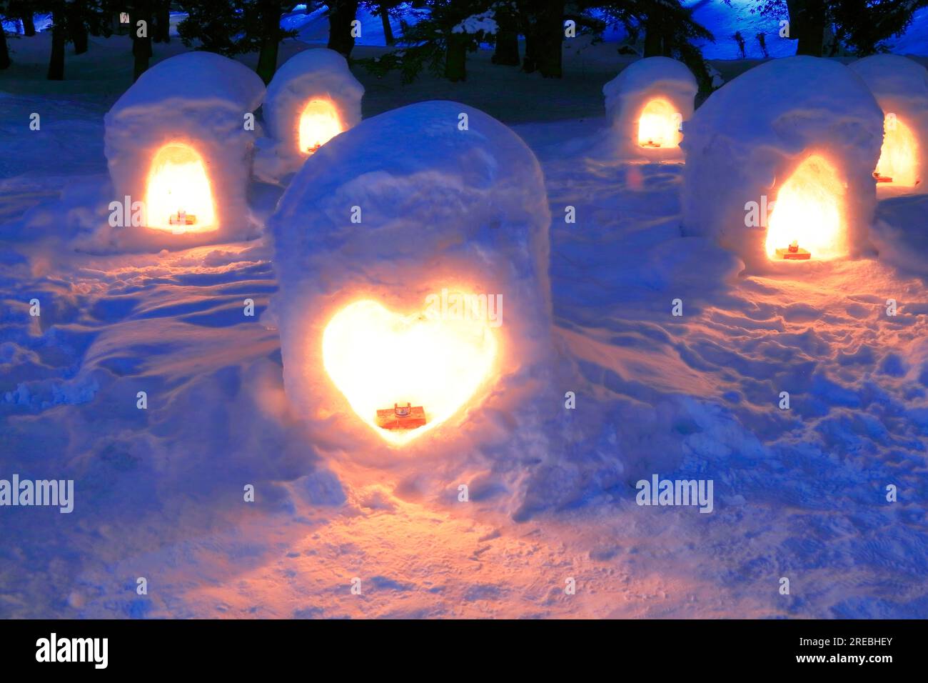 Hirosaki Castle Snow Lantern Festival Stock Photo - Alamy