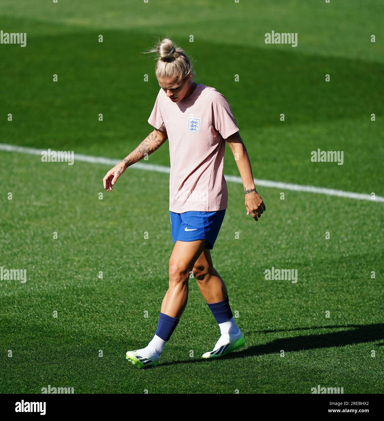England's Rachel Daly warm ups during a training session at the Central ...