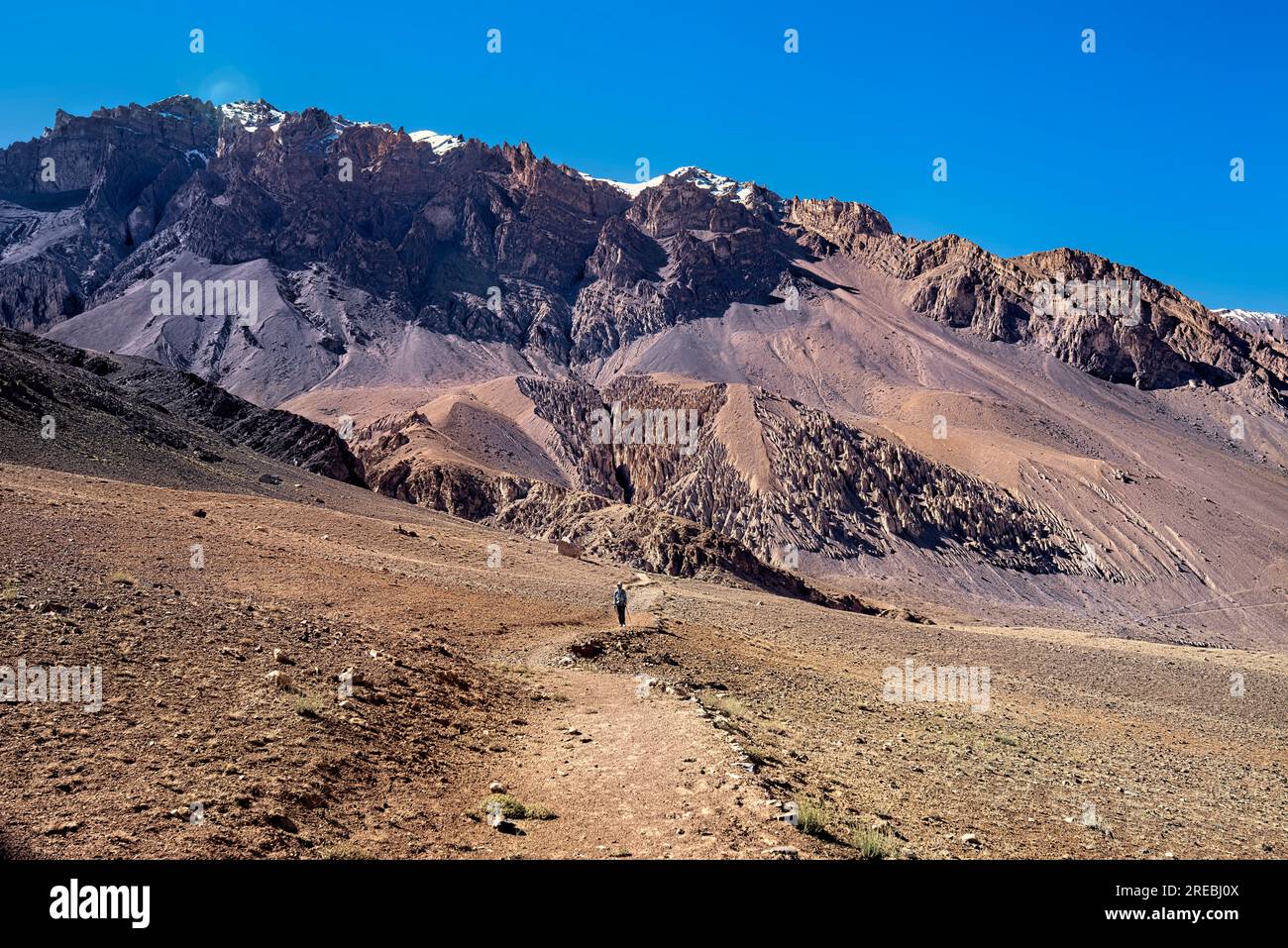 Trekking to Phugtal (Phuktal) Monastery, Zanskar, Ladakh, India Stock ...