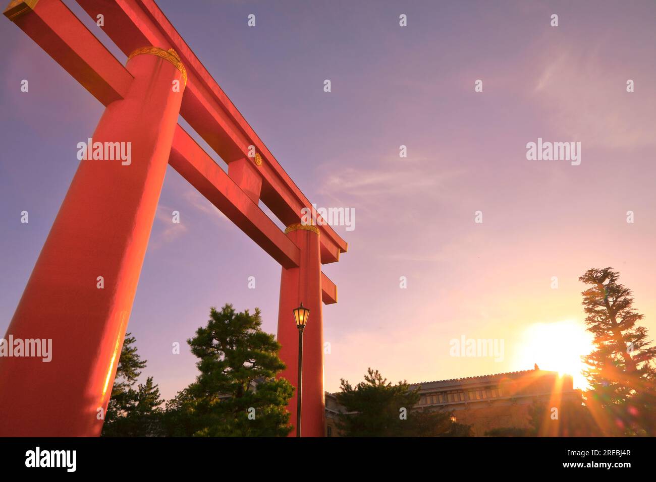 The sun and the Otorii Gate at sunrise Stock Photo - Alamy