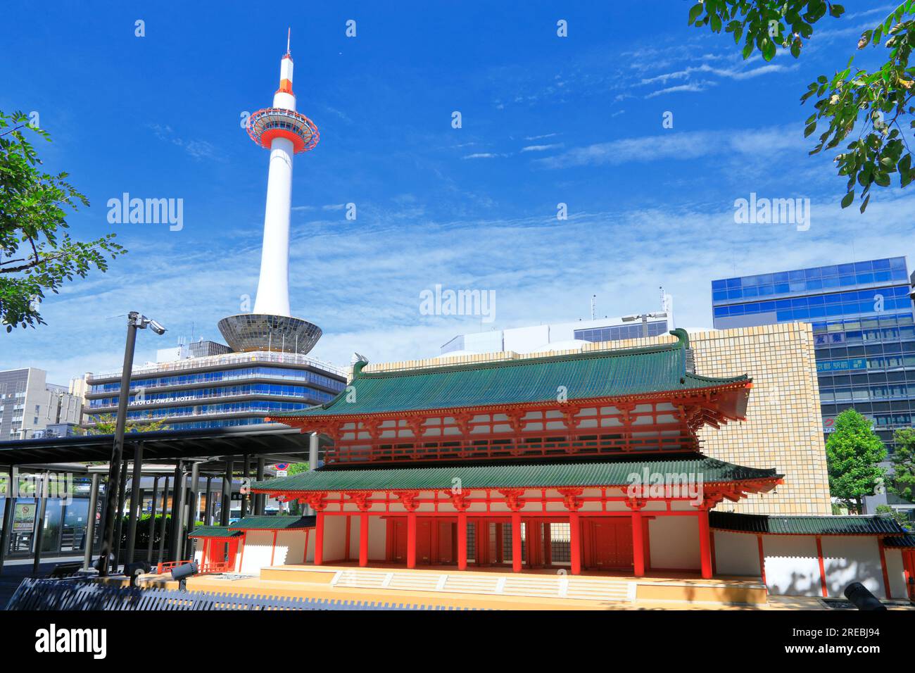 Kyoto Tower and Rashomon Gate Stock Photo - Alamy