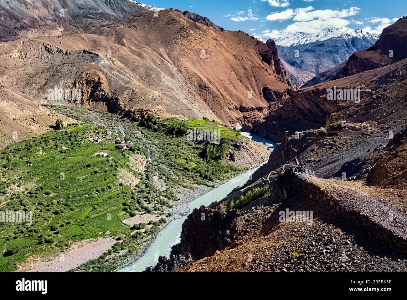 Trekking to Phugtal (Phuktal) Monastery, Zanskar, Ladakh, India Stock ...