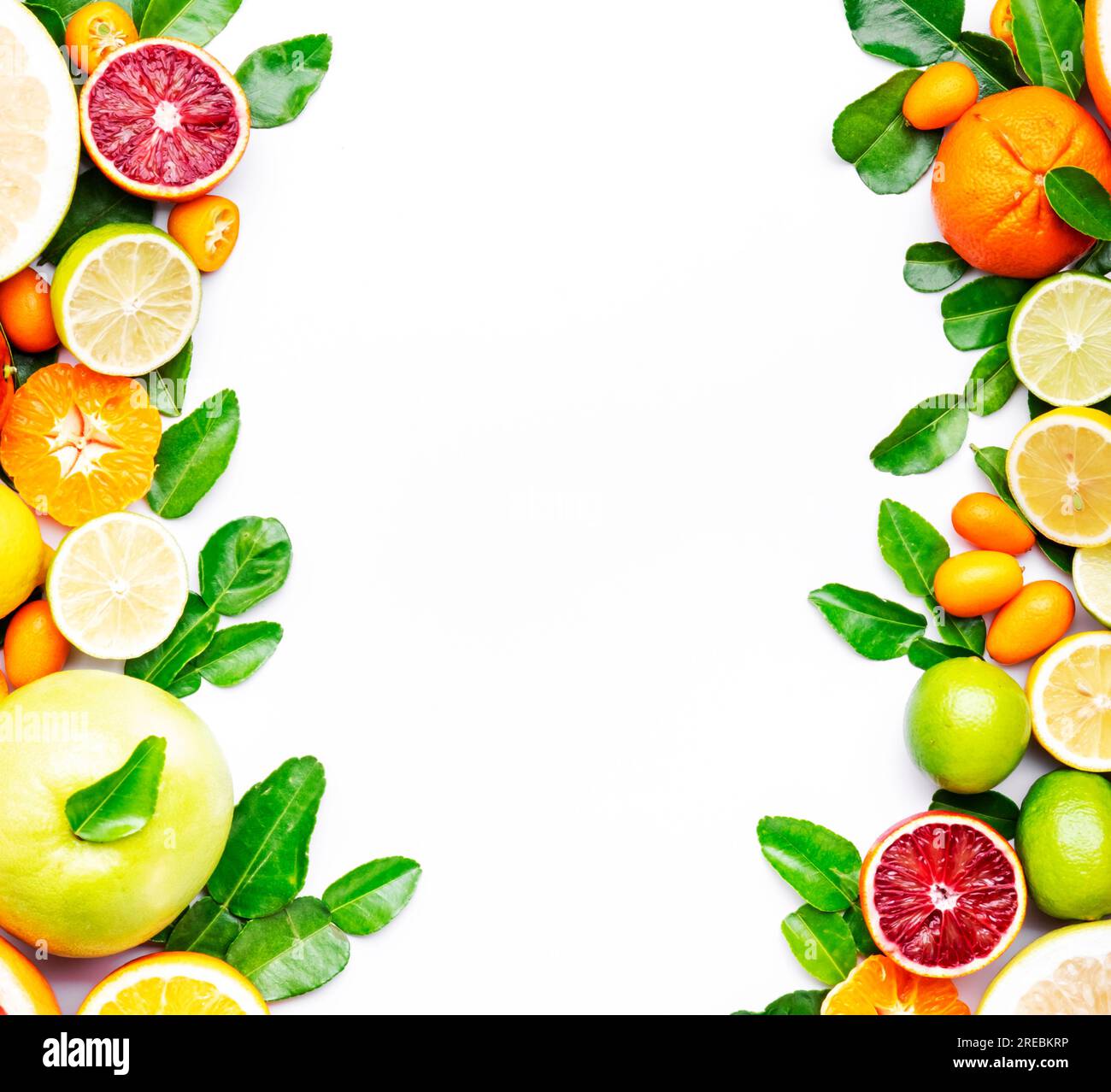 Colorful citrus fruis, food background, top view. Mix of different ...