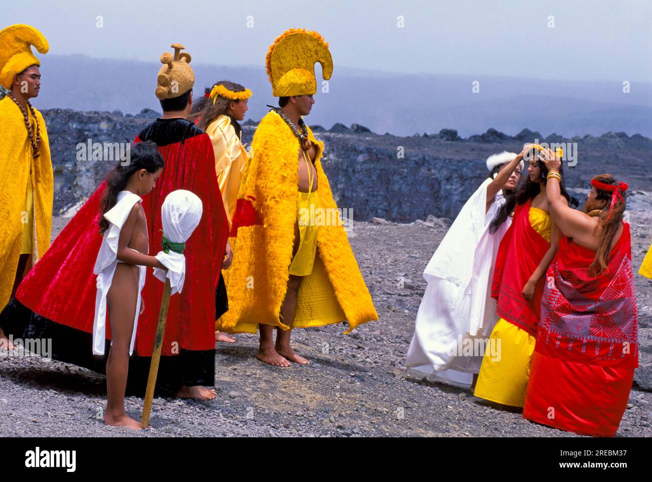 Hula dancing. Hawaiian ceremonies. Kilauea Volcano. Big Island. Hawaii ...