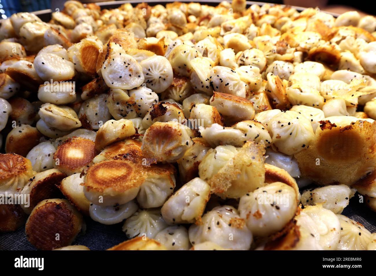 Visit the night market on a food street in Changchun City, northeast ...