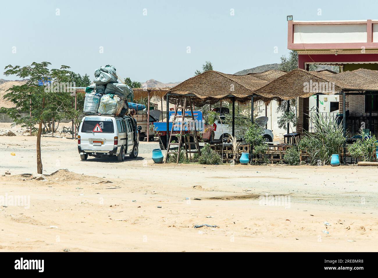 View across rural egypt near river Nile in Egypt rural countryside ...