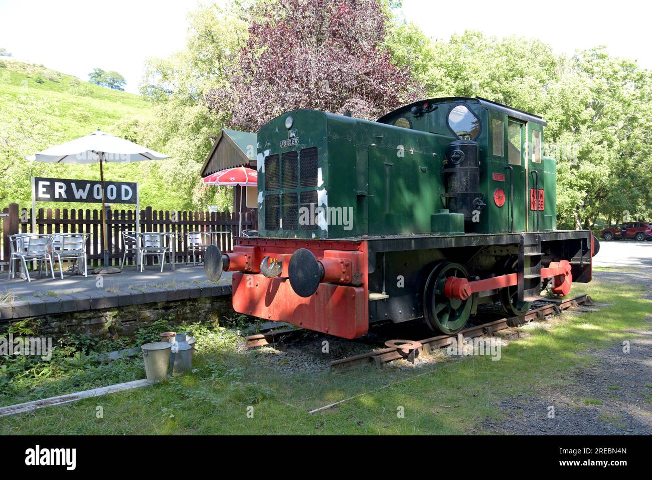 A Fowler 0-4-0 diesel shunter on static display at the former Erwood ...