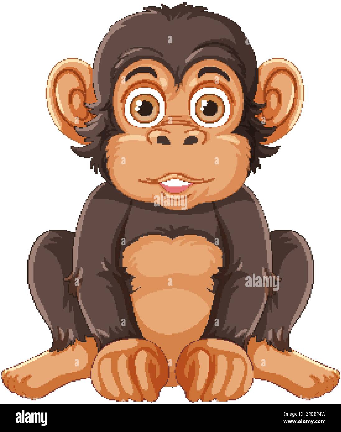 Chimpanzee Cartoon Character Vector illustration Stock Vector Image ...