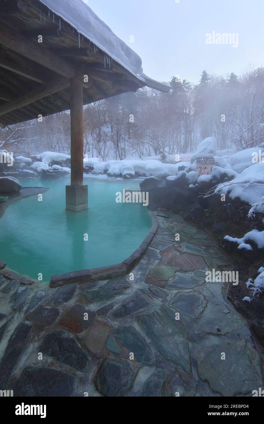 Matsukawa onsen hot springs in winter Stock Photo - Alamy