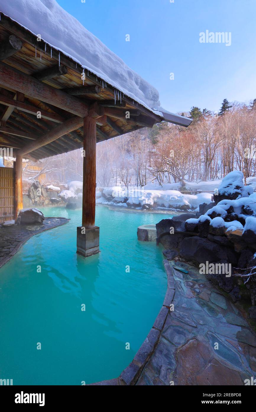 Matsukawa onsen hot springs in winter Stock Photo - Alamy