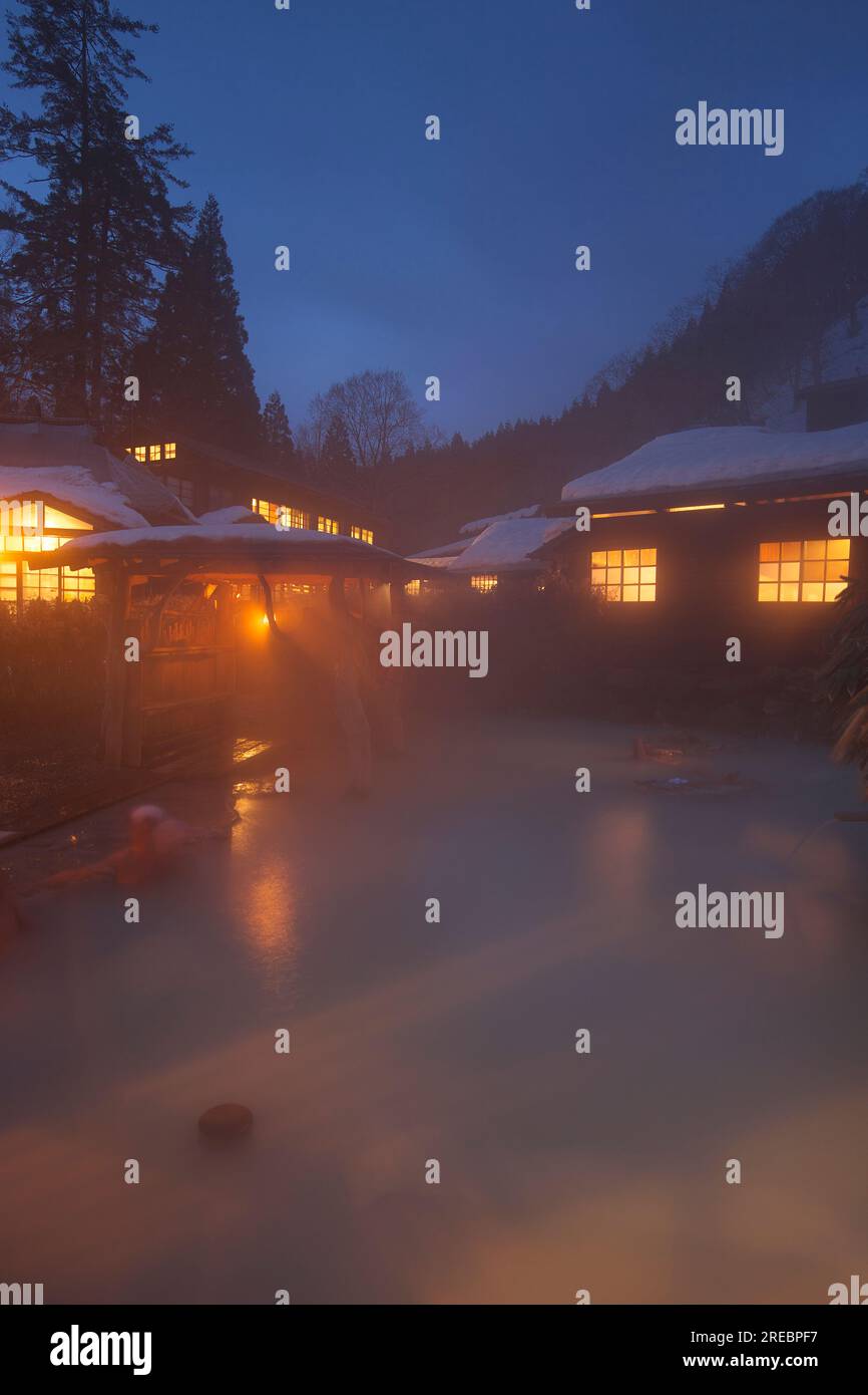 Japan hot springs winter hi-res stock photography and images - Alamy