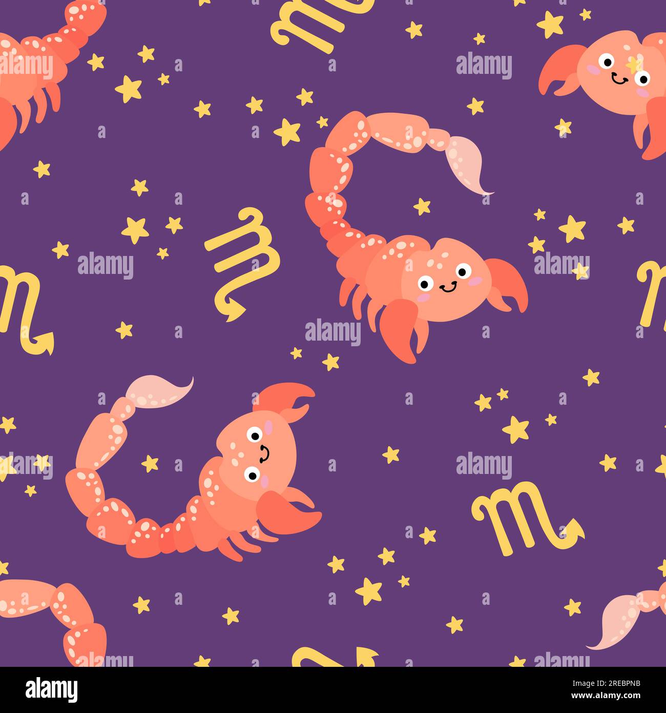 Cute signs zodiac pattern flat. Sagittarius. Hand drawn trendy Vector ...