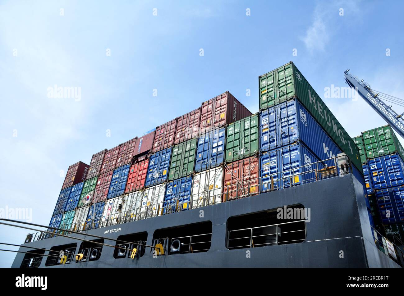 Jakarta, Indonesia - May 26, 2017 : Container loading and unloading ...