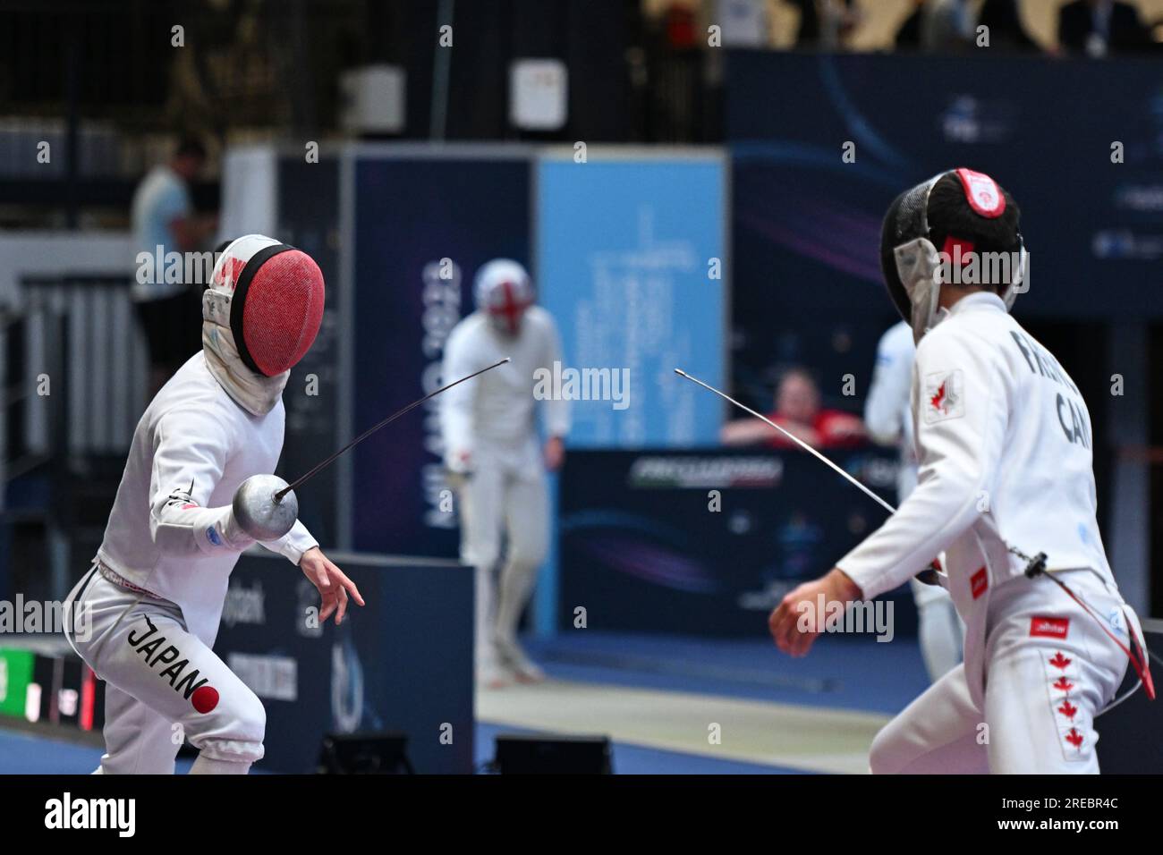 Koki Kano of Japan (L) fights against Dylan French of Canada during the ...