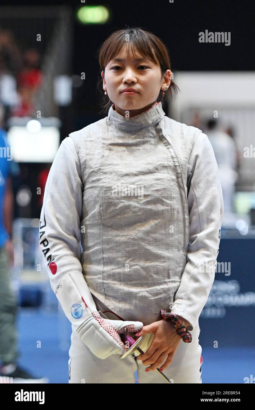Sera Azuma of Japan during the 2023 FIE Fencing World Championship ...