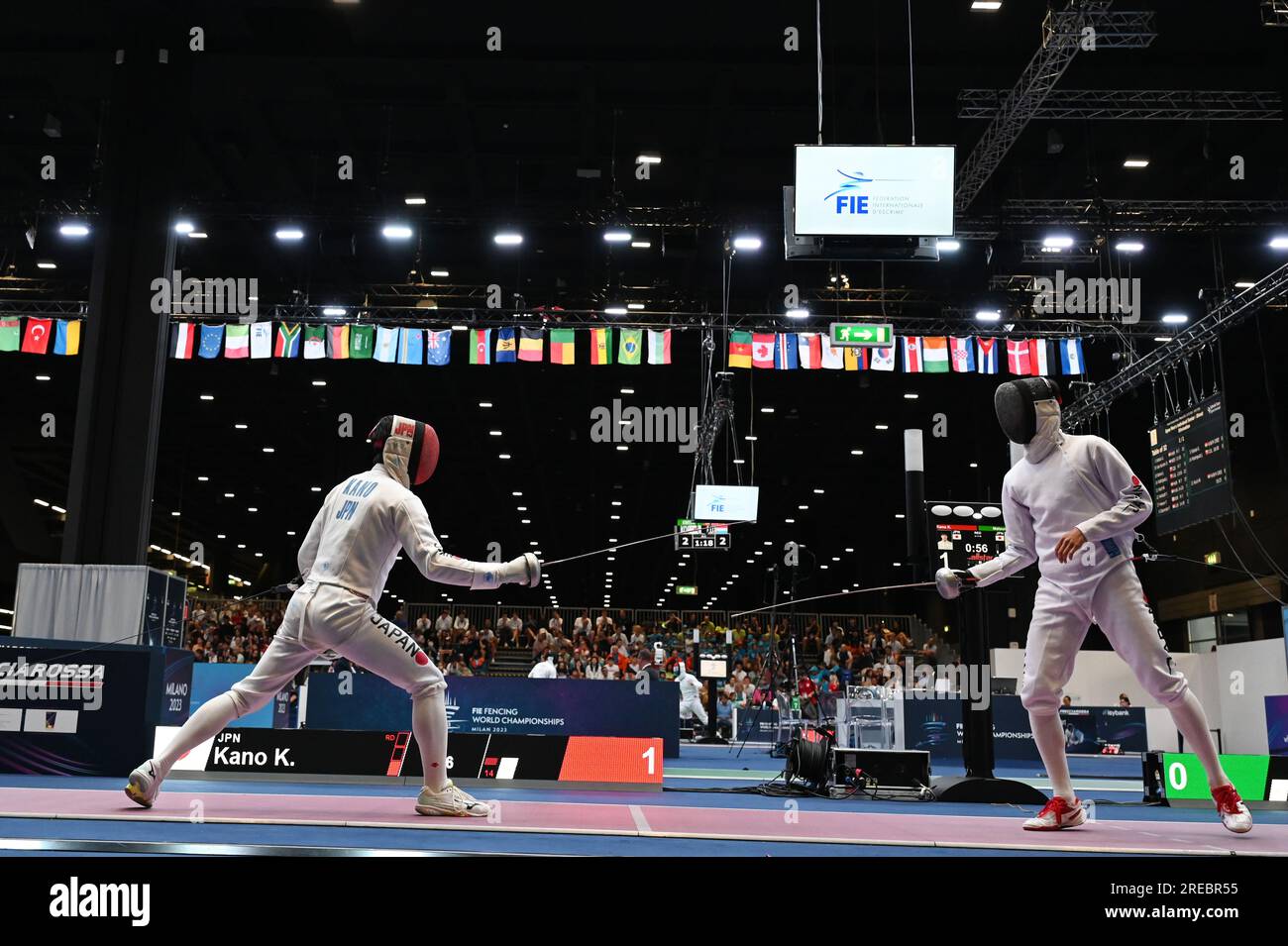 Koki Kano of Japan (L) fights against Ryu Matsumoto of Japan during the ...
