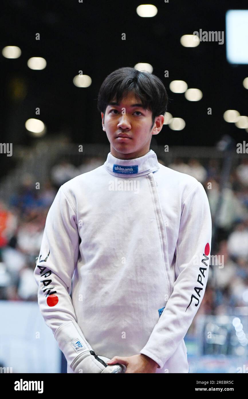 Ryu Matsumoto of Japan during the 2023 FIE Fencing World Championship ...