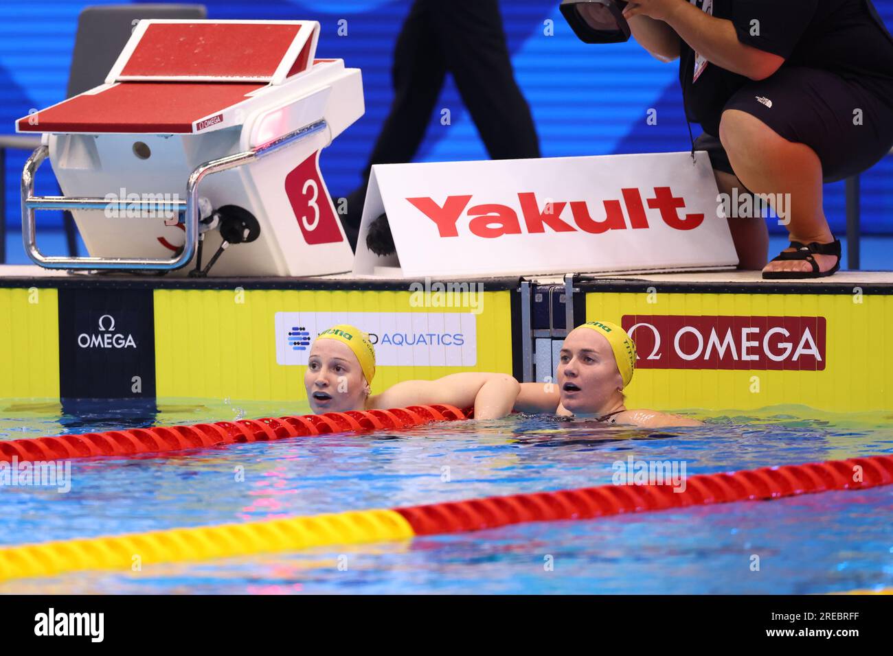 Mollie Ocallaghan Aus And Ariarne Titmus Aus Celebrate Their One
