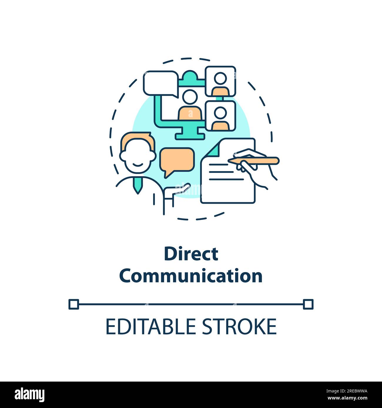 2d Customizable Direct Communication Icon Concept Stock Vector Image
