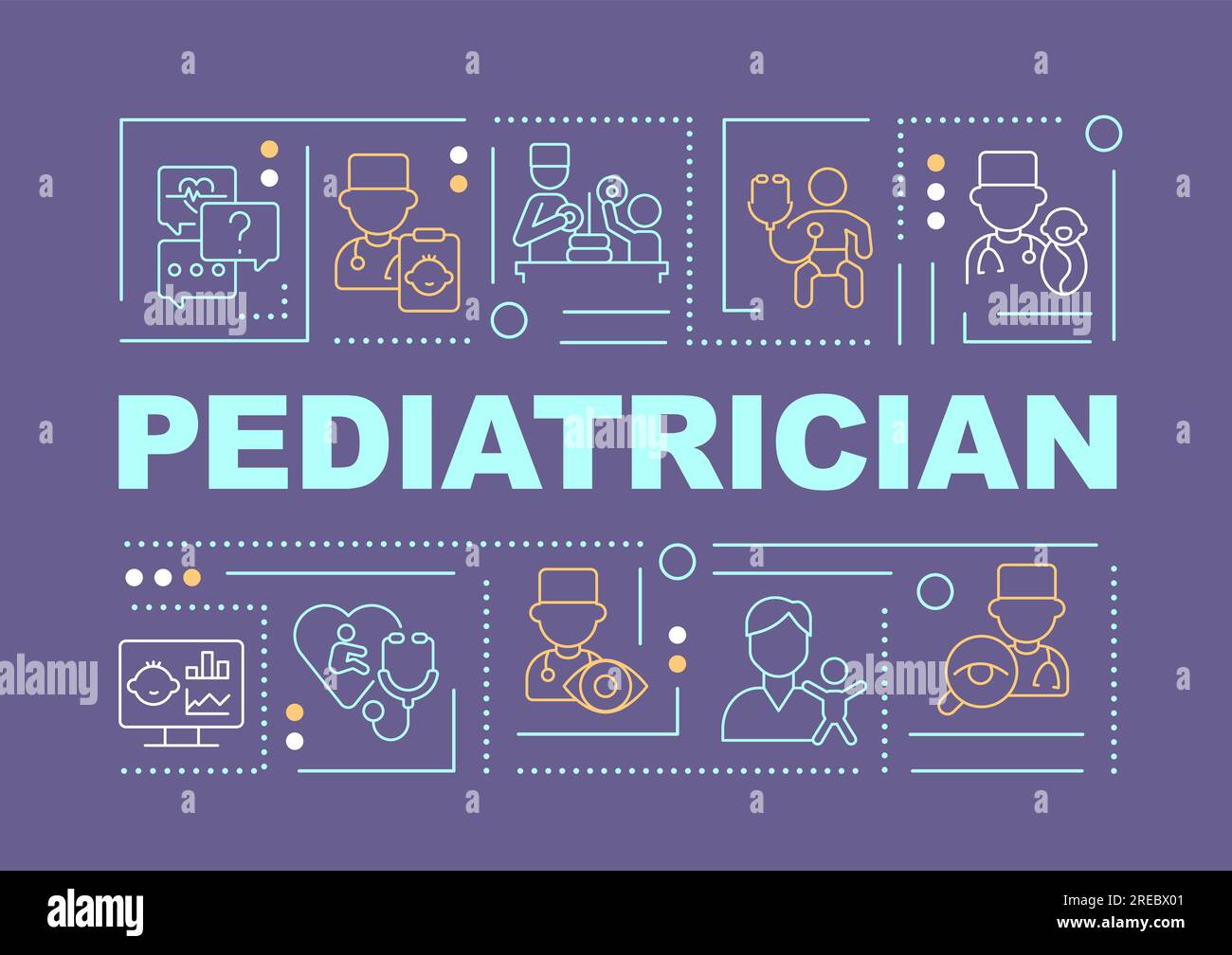 Pediatrician word concepts purple banner Stock Vector Image & Art - Alamy
