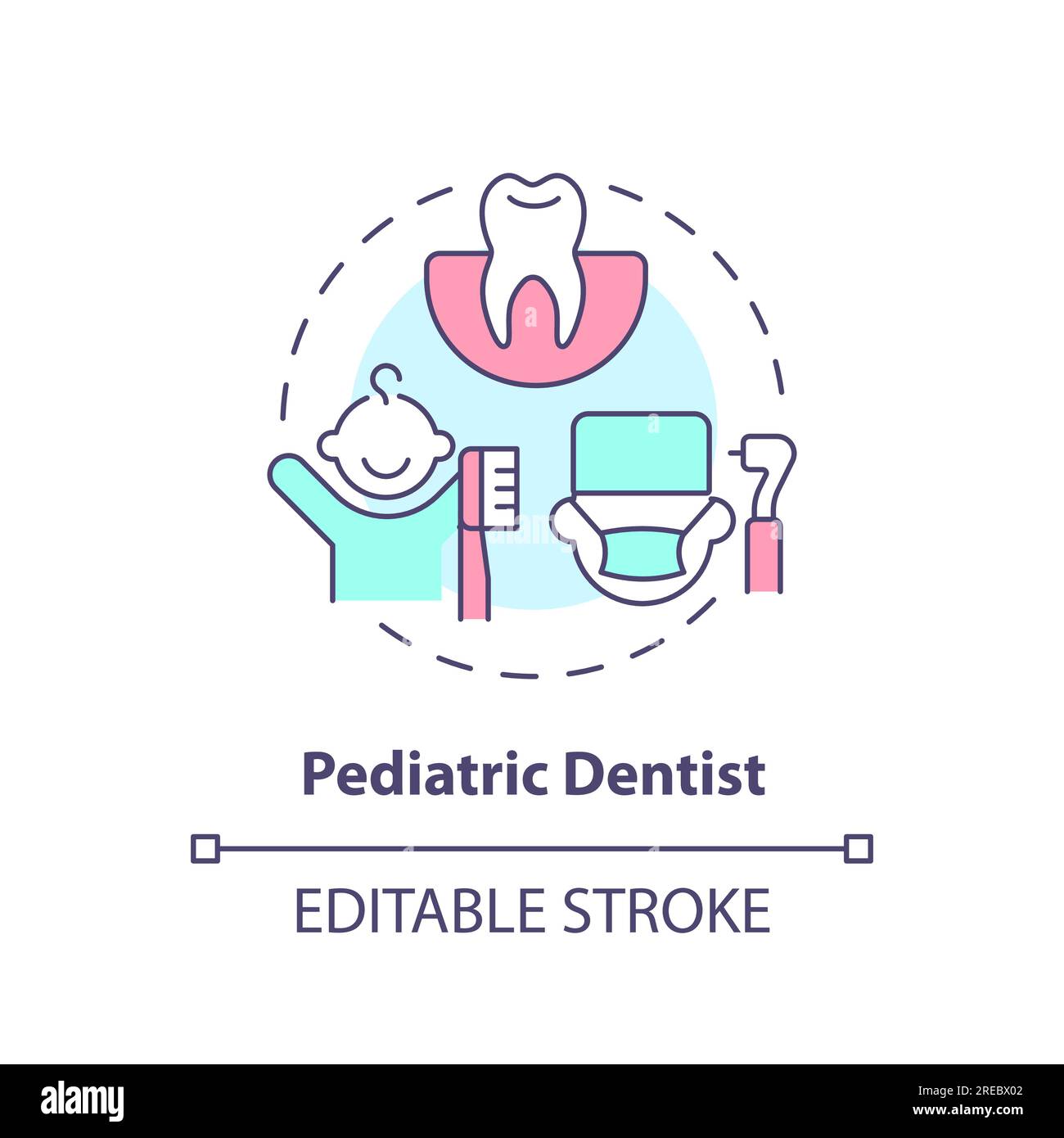 Pediatric dentist concept icon Stock Vector Image & Art - Alamy