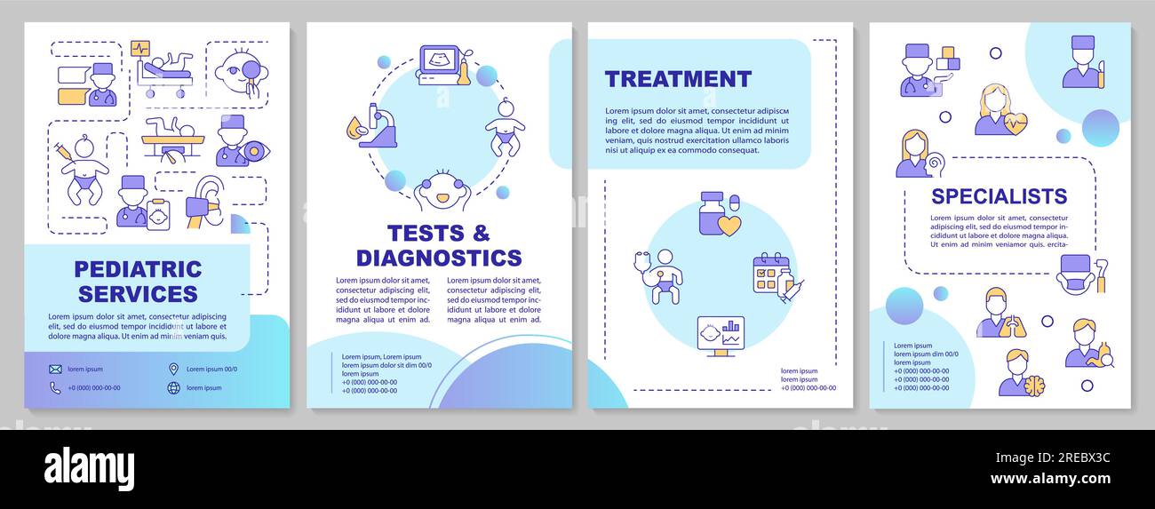 Pediatric services blue gradient brochure template Stock Vector Image ...
