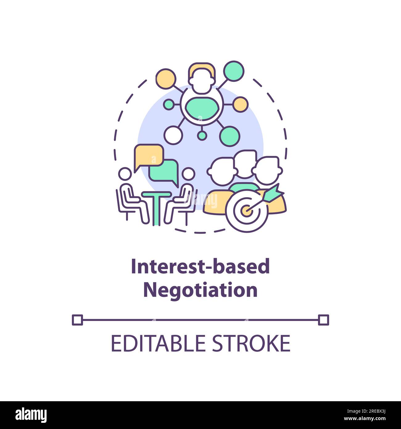 2D customizable interest based negotiation icon concept Stock Vector Image & Art - Alamy