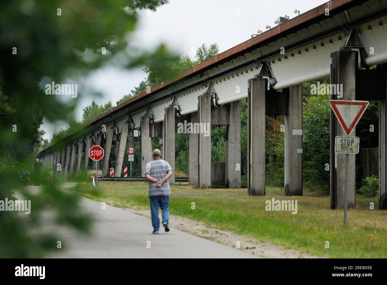 Lathen, Germany. 24th July, 2023. View of a section of the Transrapid ...