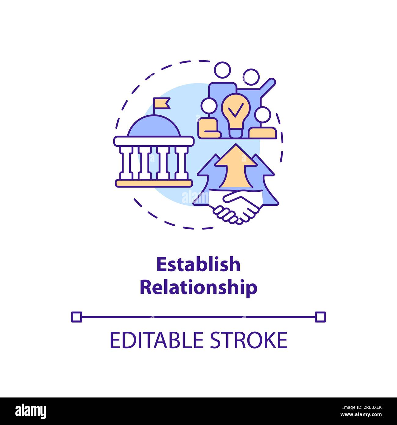 2D customizable establish relationship icon concept Stock Vector Image ...